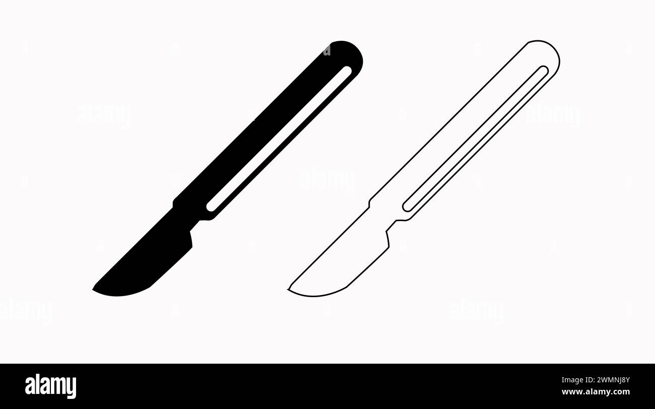 Vector Isolated Illustration of a Scalpel Icon of Sign, Black Flat Icon ...