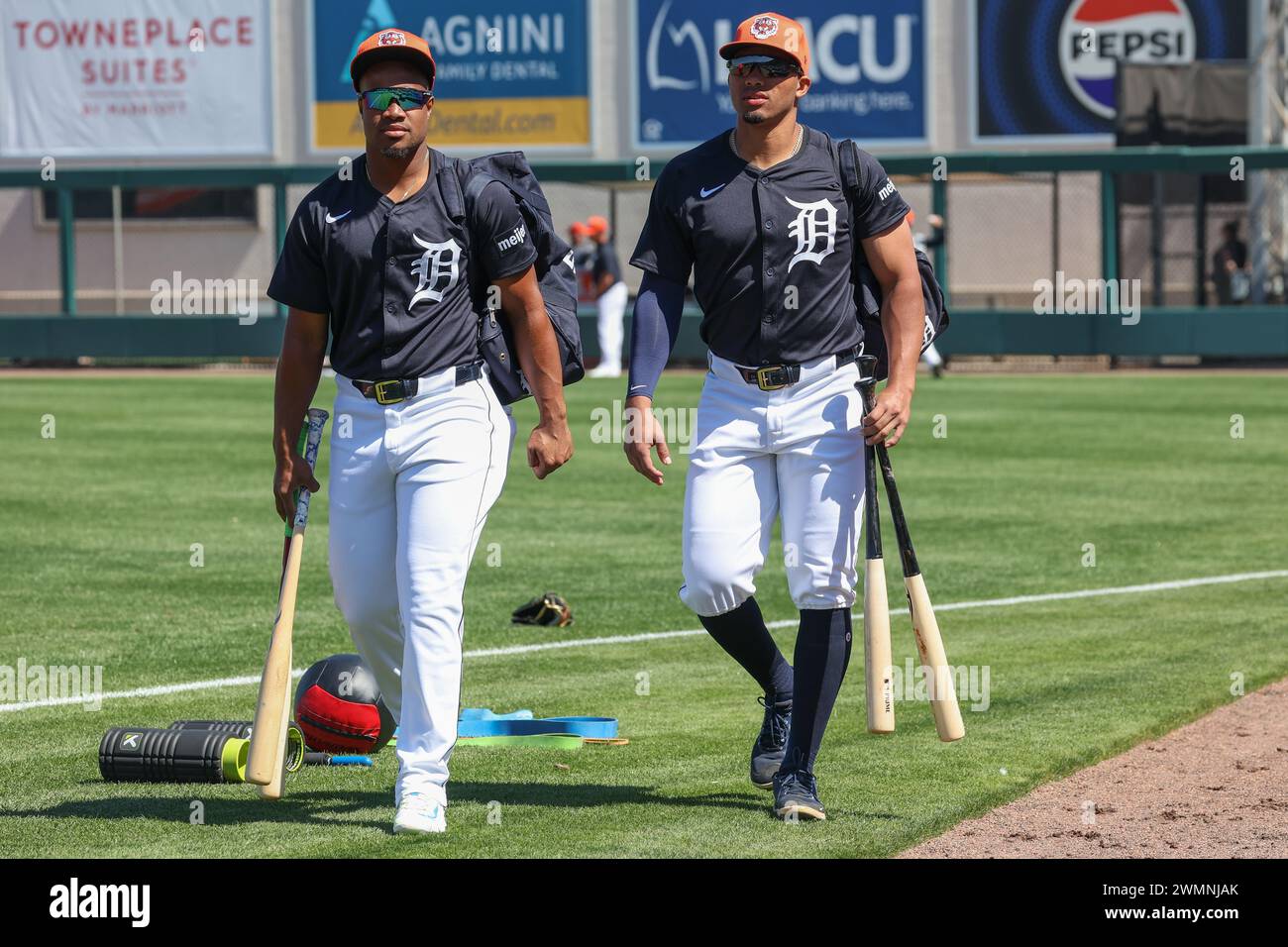 Lakeland FL USA; Detroit Tigers second baseman Andy Ibanez (77) and ...
