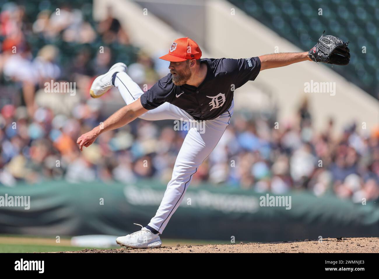 Lakeland FL USA; Detroit Tigers relief pitcher Will Vest (19) delivers ...