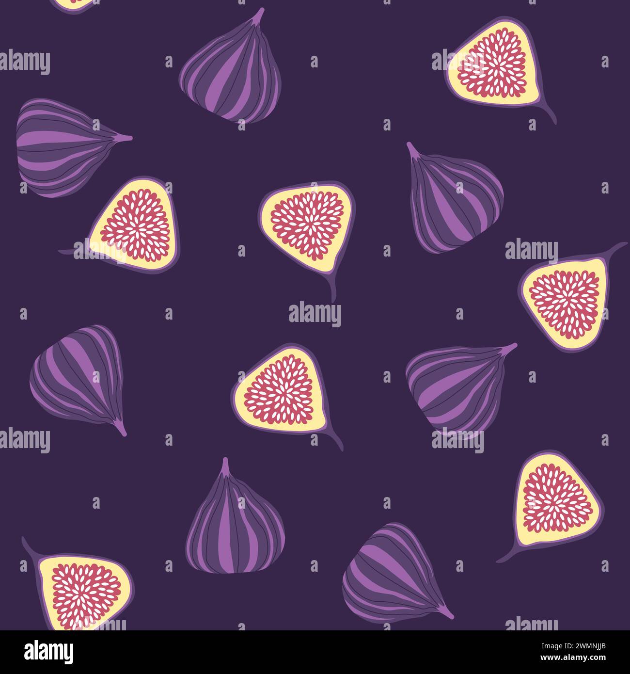 Seamless purple fig pattern Stock Vector Images - Alamy