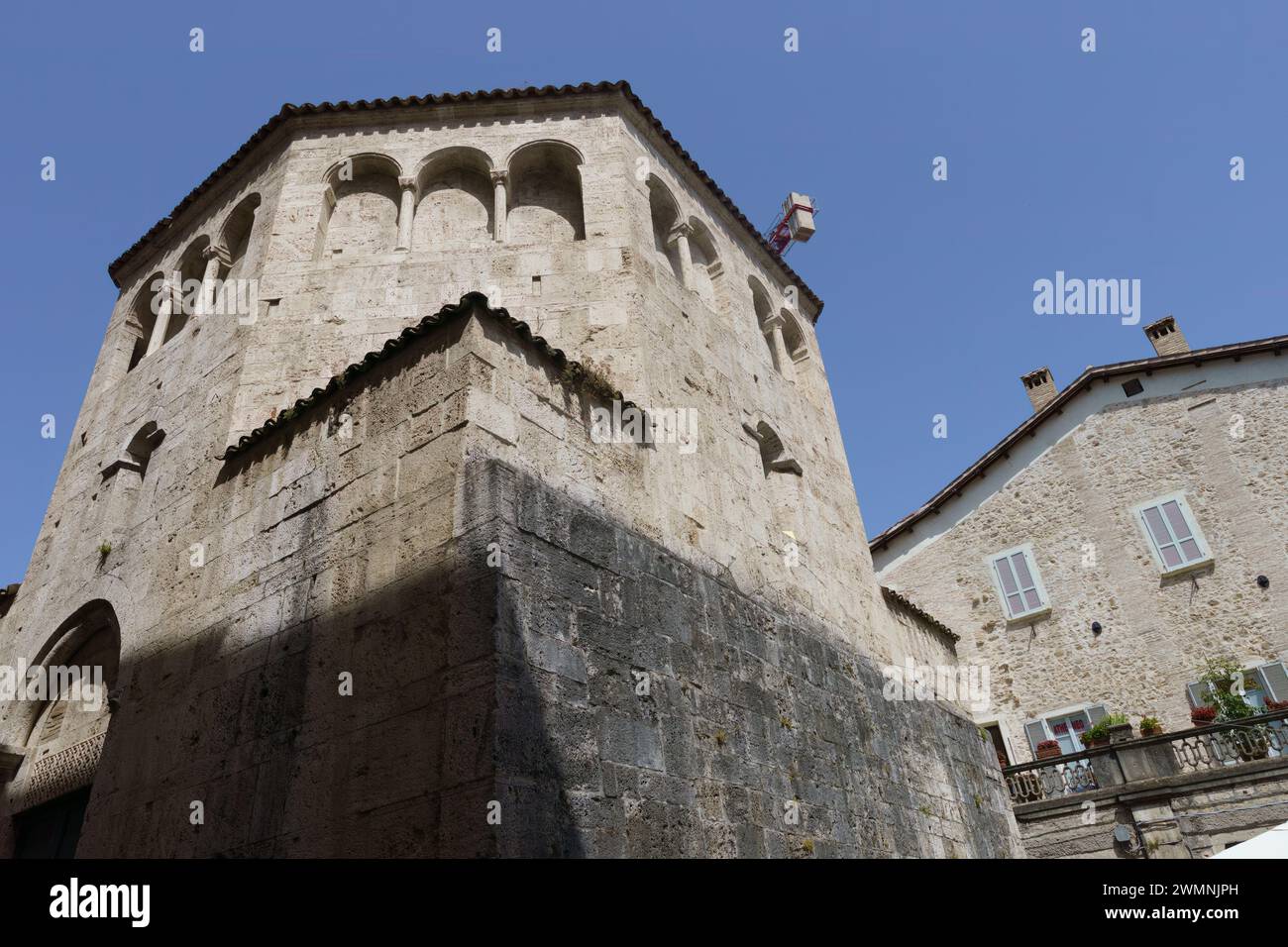 Exterior of historic buildings in Ascoli Piceno, Marche, italy Stock ...