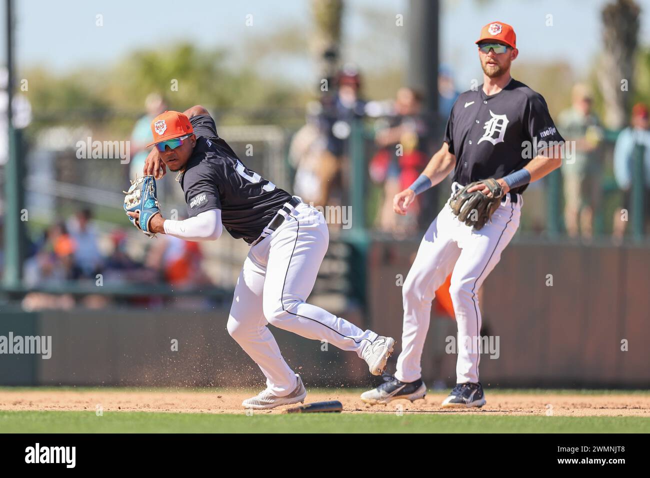 Lakeland FL USA; Detroit Tigers third baseman Cristian Santana (13 ...