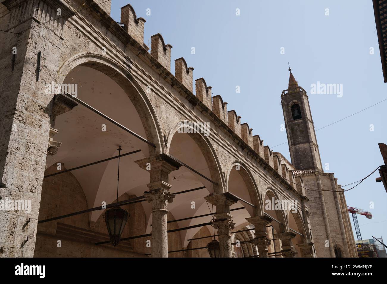 Exterior of historic buildings in Ascoli Piceno, Marche, Italy Stock ...