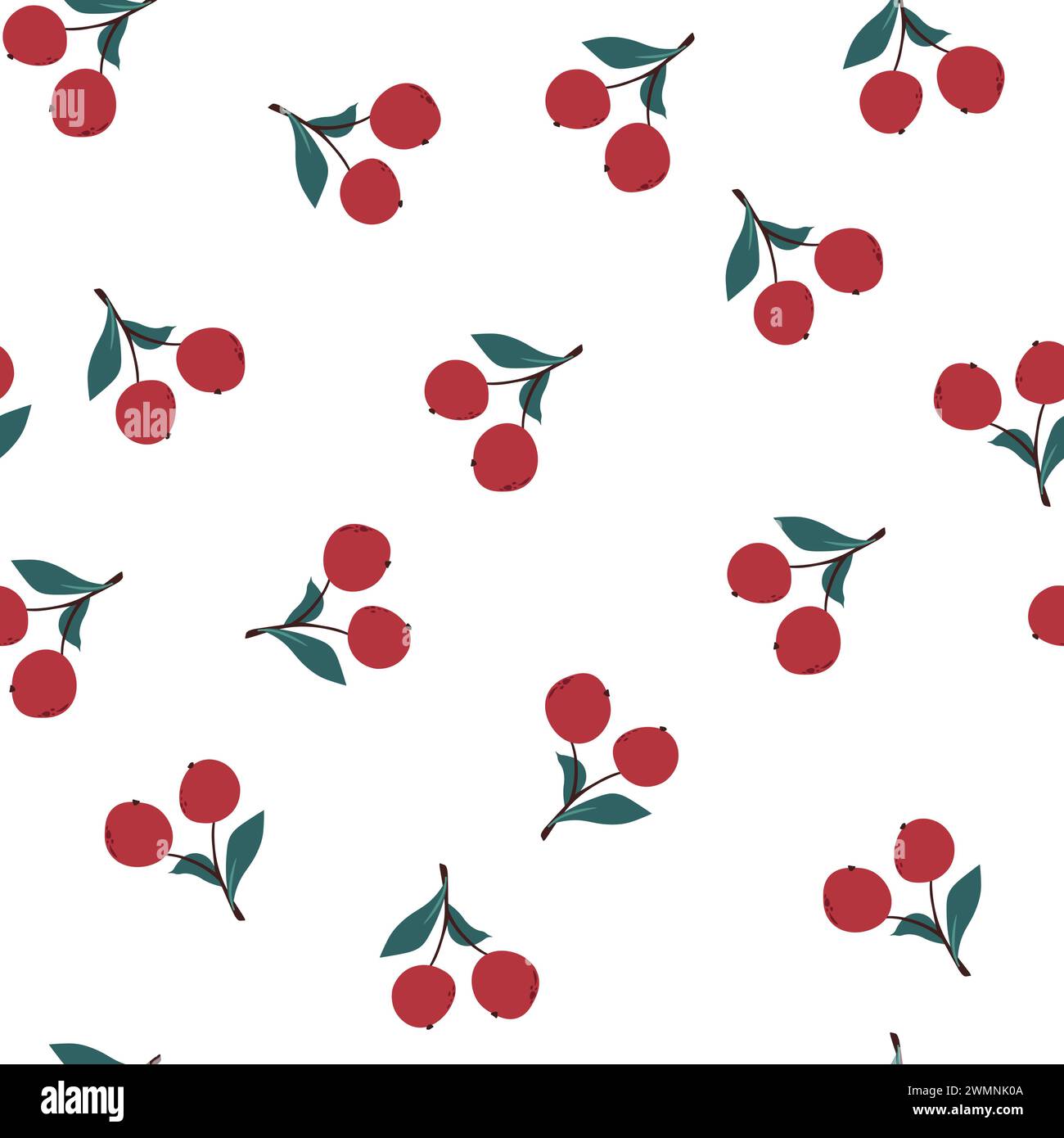 Simple seamless red cherry Cut Out Stock Images & Pictures - Alamy