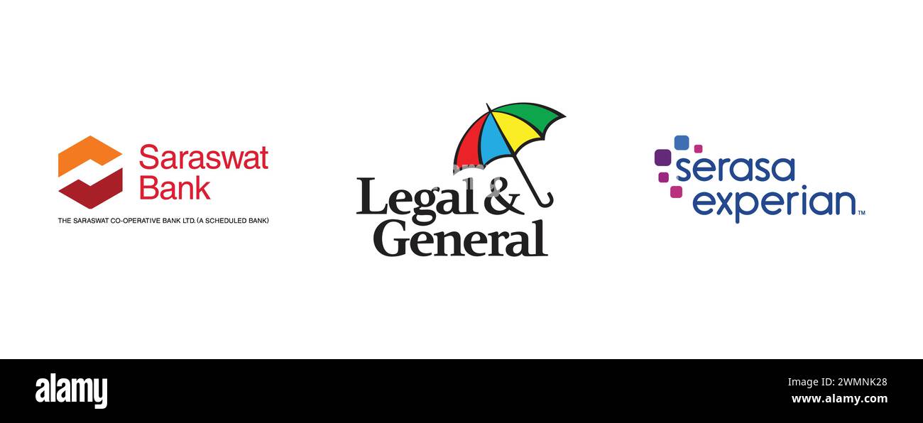 Saraswat Bank , Legal and General, Serasa Experian. vector illustration ...
