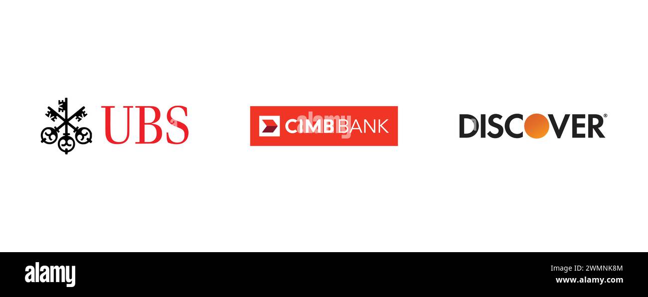 UBS , CIMB Bank, Discover. vector illustration isolated on white ...