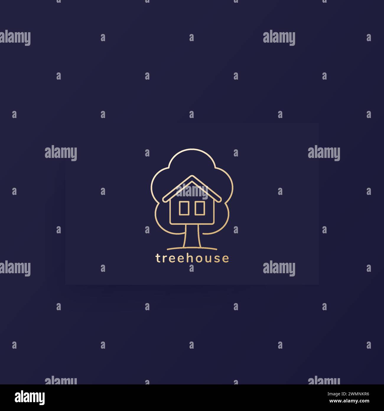 treehouse icon, line logo design Stock Vector Image & Art - Alamy