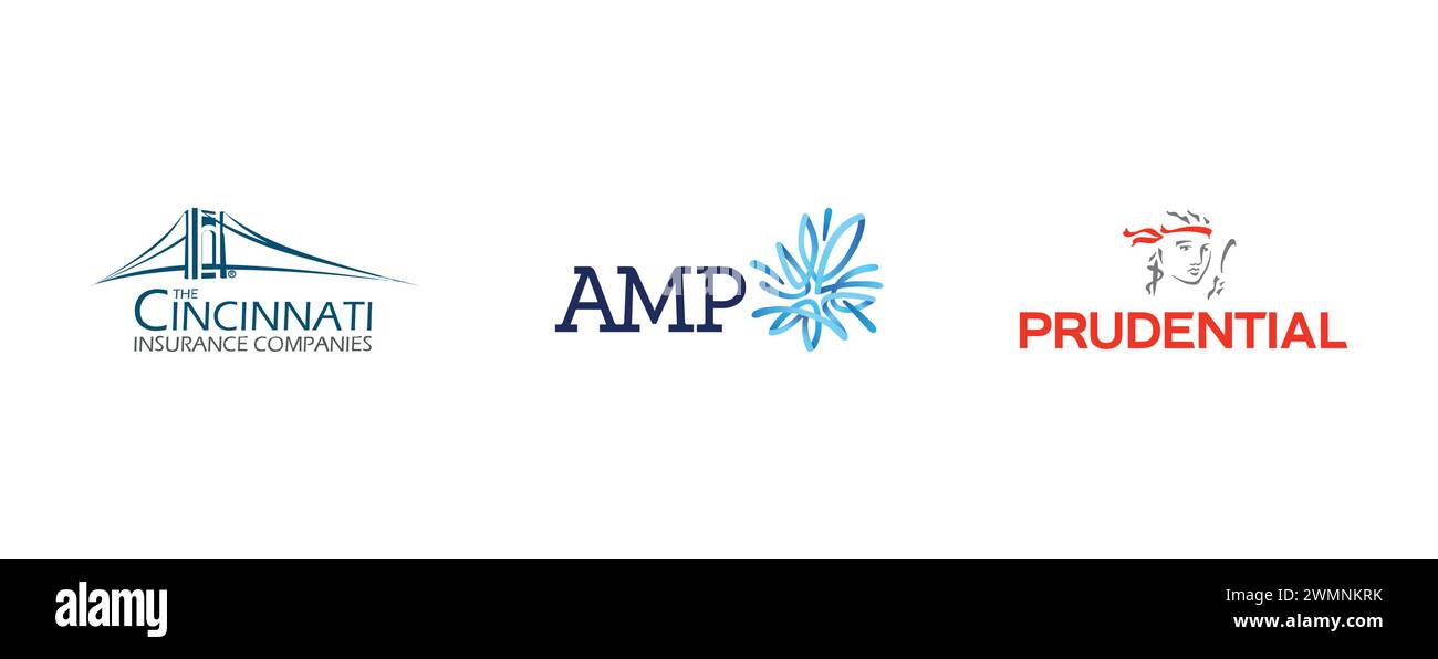 Cincinnati Financial, AMP, Prudential . vector illustration isolated on ...