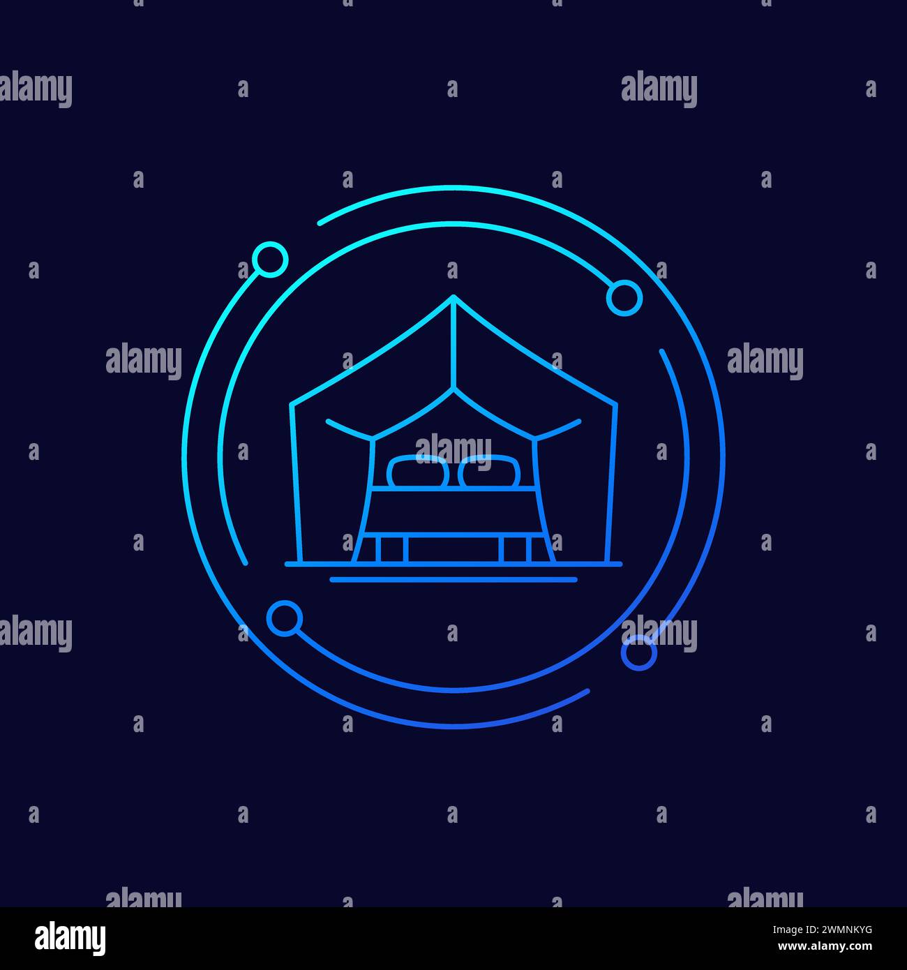 glamping icon with a tent, linear design Stock Vector Image & Art - Alamy