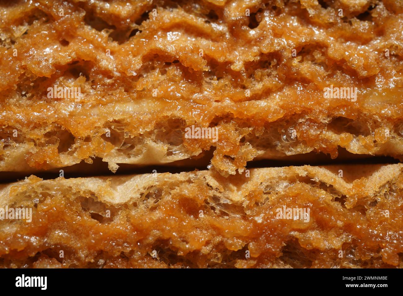 Texture of honey layer cake. Side view or cross cake. Texture and used ...