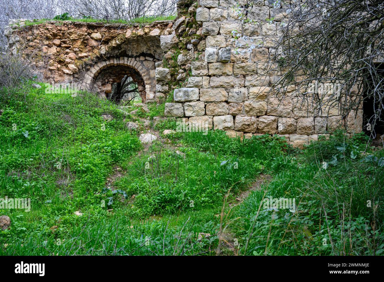 Khirbat Hanut - Ruins of the Khan. Remains of a 14th century roadside ...