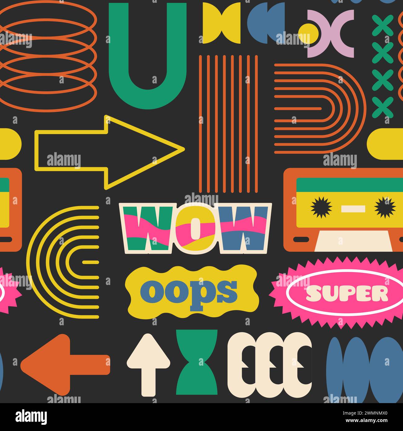 Bold Graphic Elements Retro Background Stock Vector Image & Art - Alamy