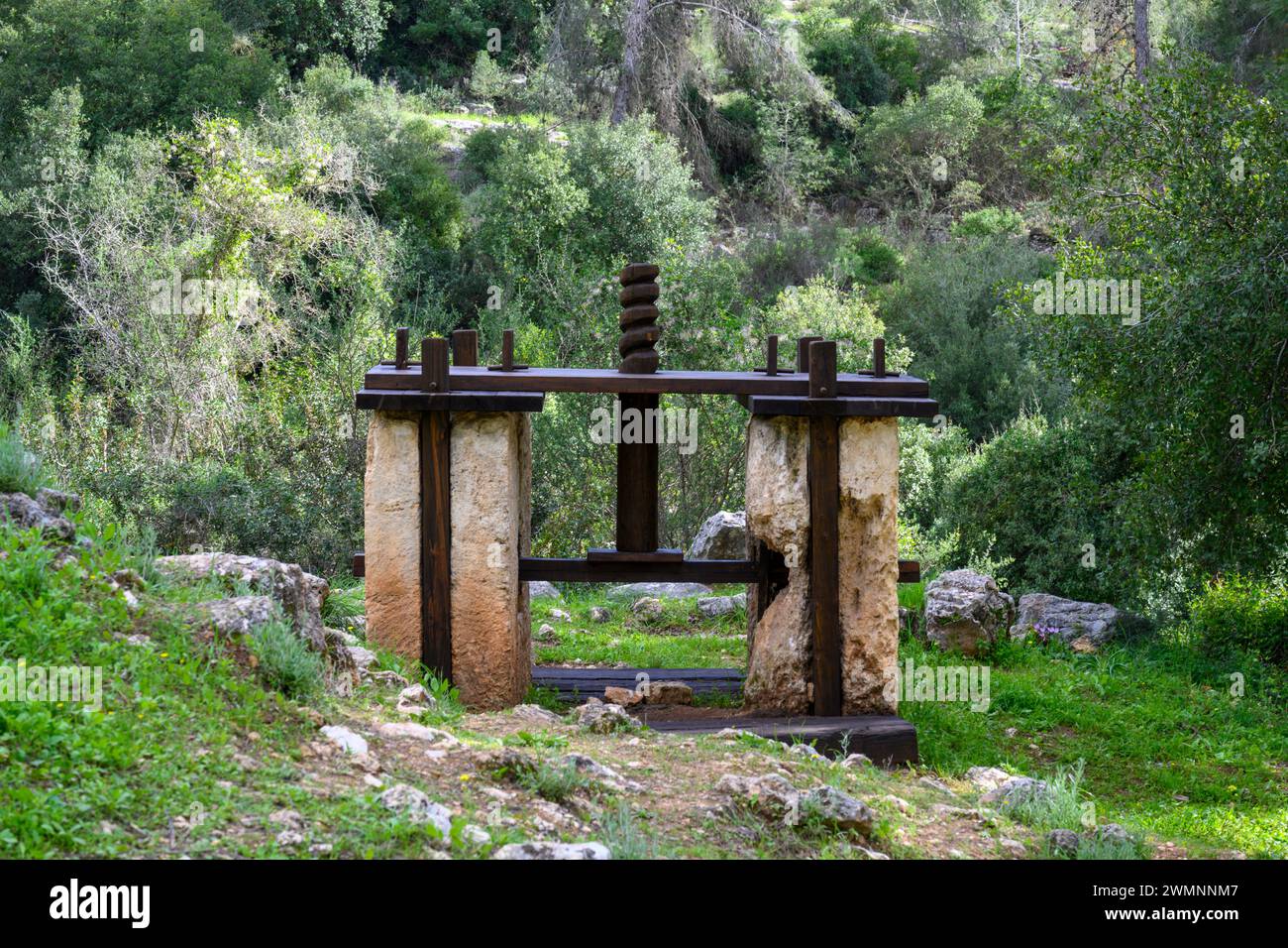 Ancient Olivepress for extracting olive oil Photographed in the ...