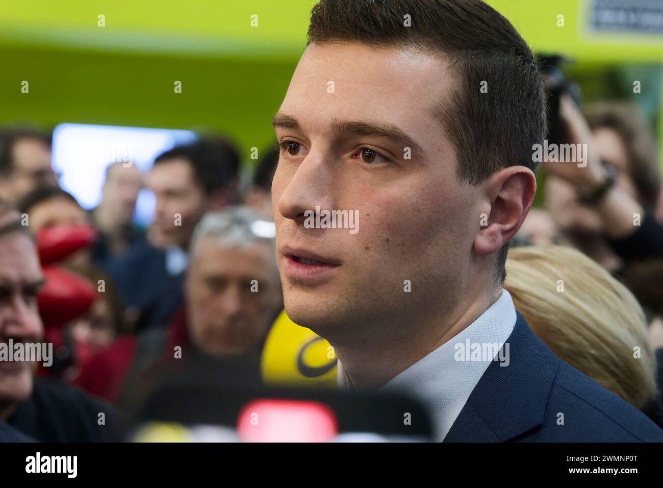 Paris, France. 24th Feb, 2024. Jordan Bardella, president of the ...