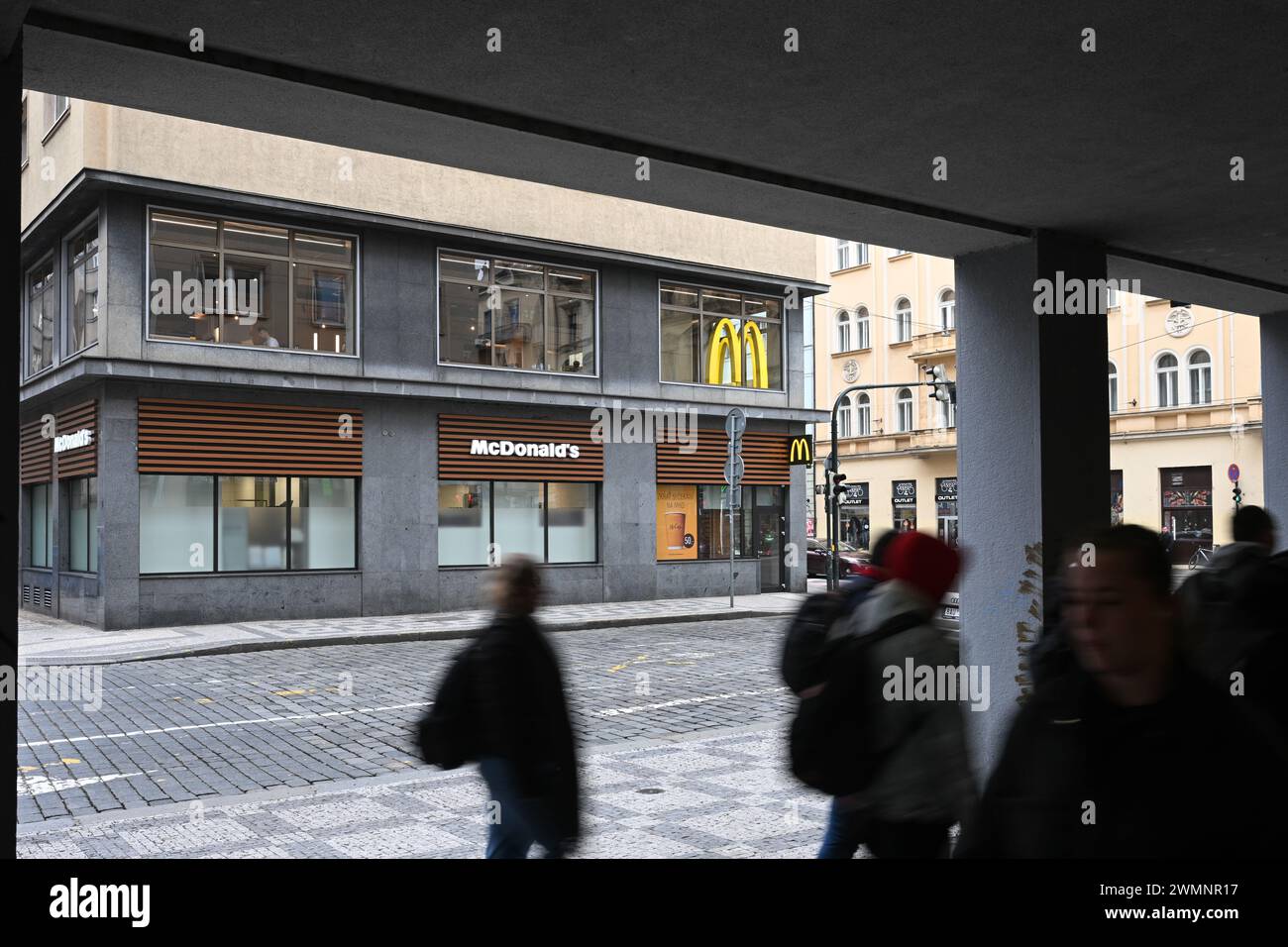 Prague, Czech Republic. 27th Feb, 2024. A branch of the McDonald's fast ...