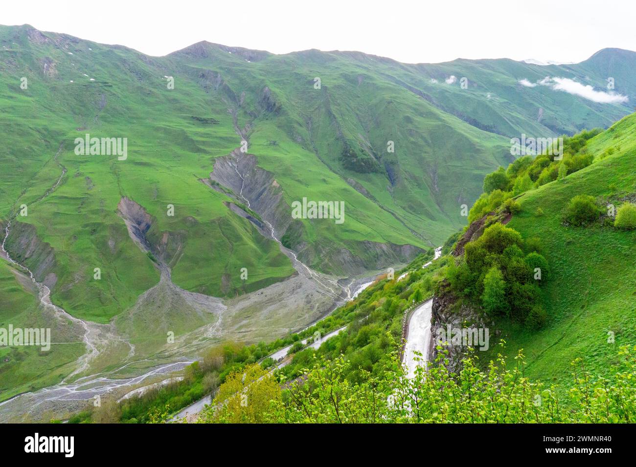 Lush Green mountains scenic view Georgian Landscape and wilderness ...
