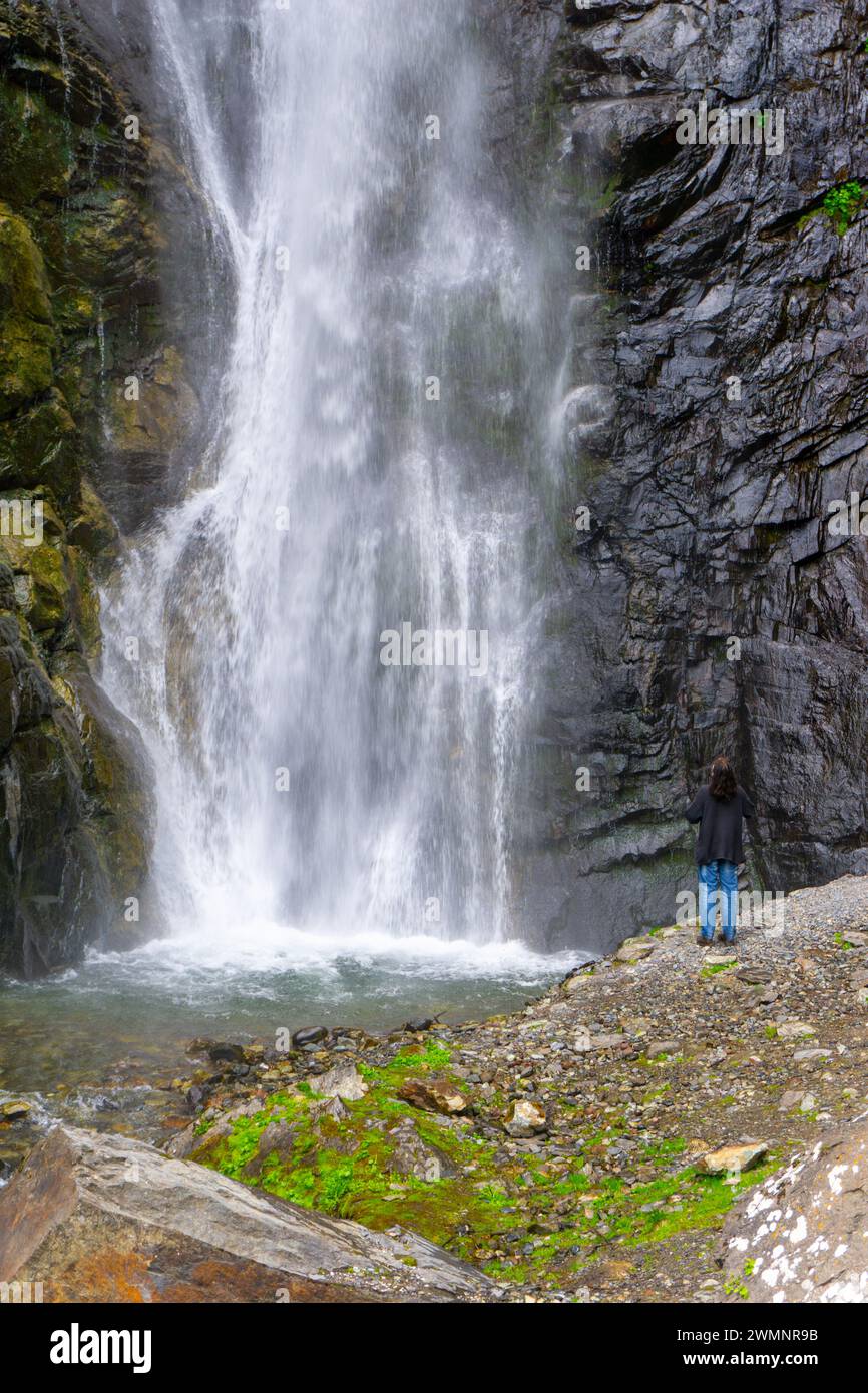 Picturesque mountain scene with a waterfall Georgia Stock Photo - Alamy