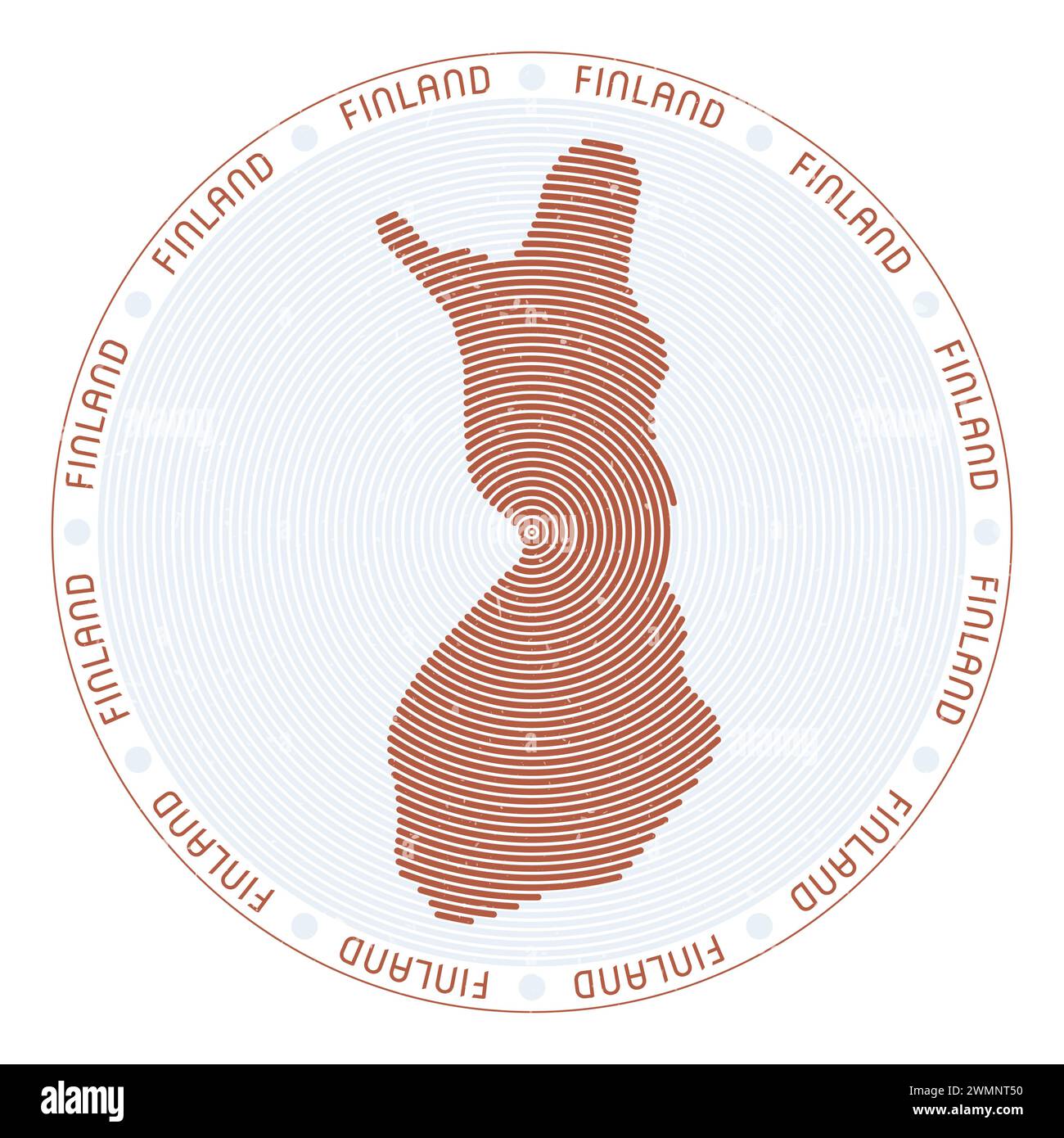 Finland shape radial arcs. Country round icon. Finland logo design ...