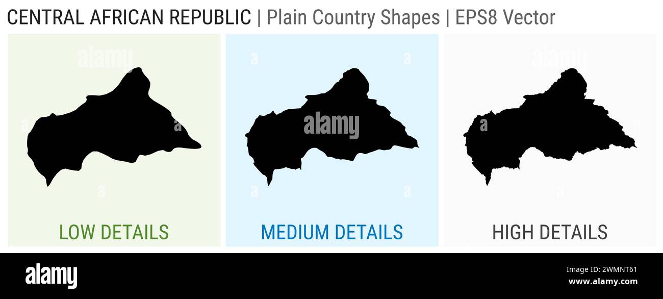 CAR - plain country shape. Low, medium and high detailed maps of CAR ...