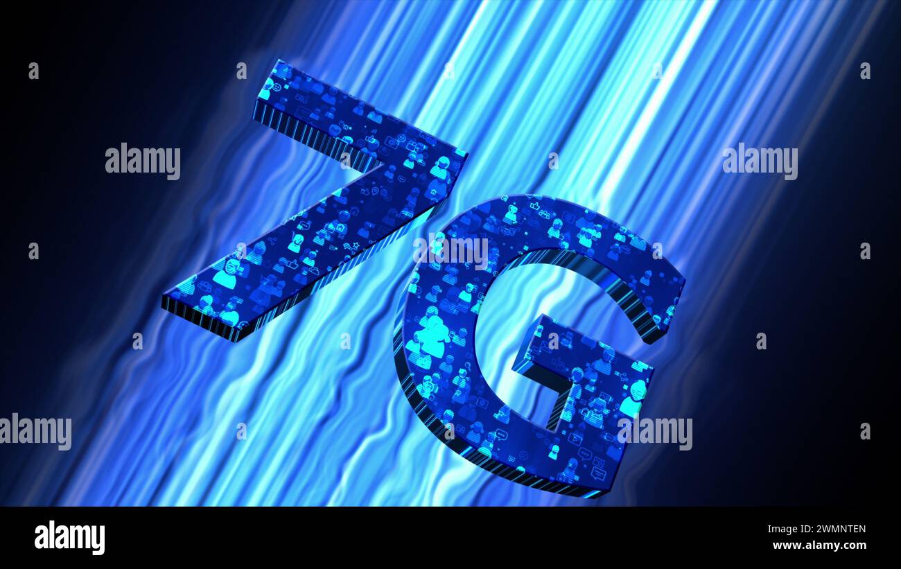 7G Technology Visualization. 3d Animation. No Text Stock Photo - Alamy