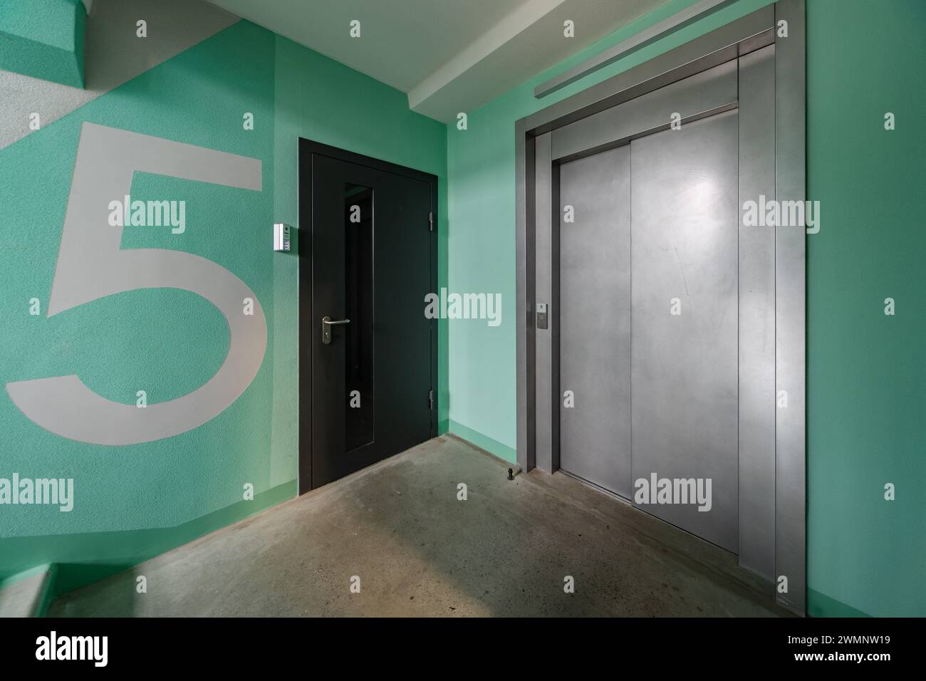 Interior of an apartment building entrance Stock Photo - Alamy