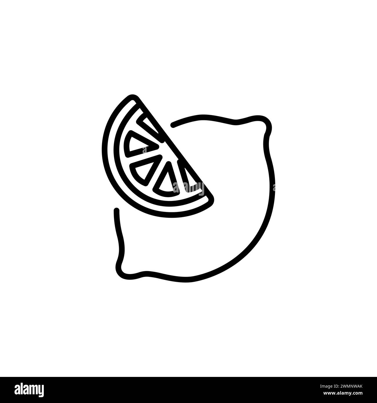 Lemon icon. Simple design. Line vector. Isolate on white background ...