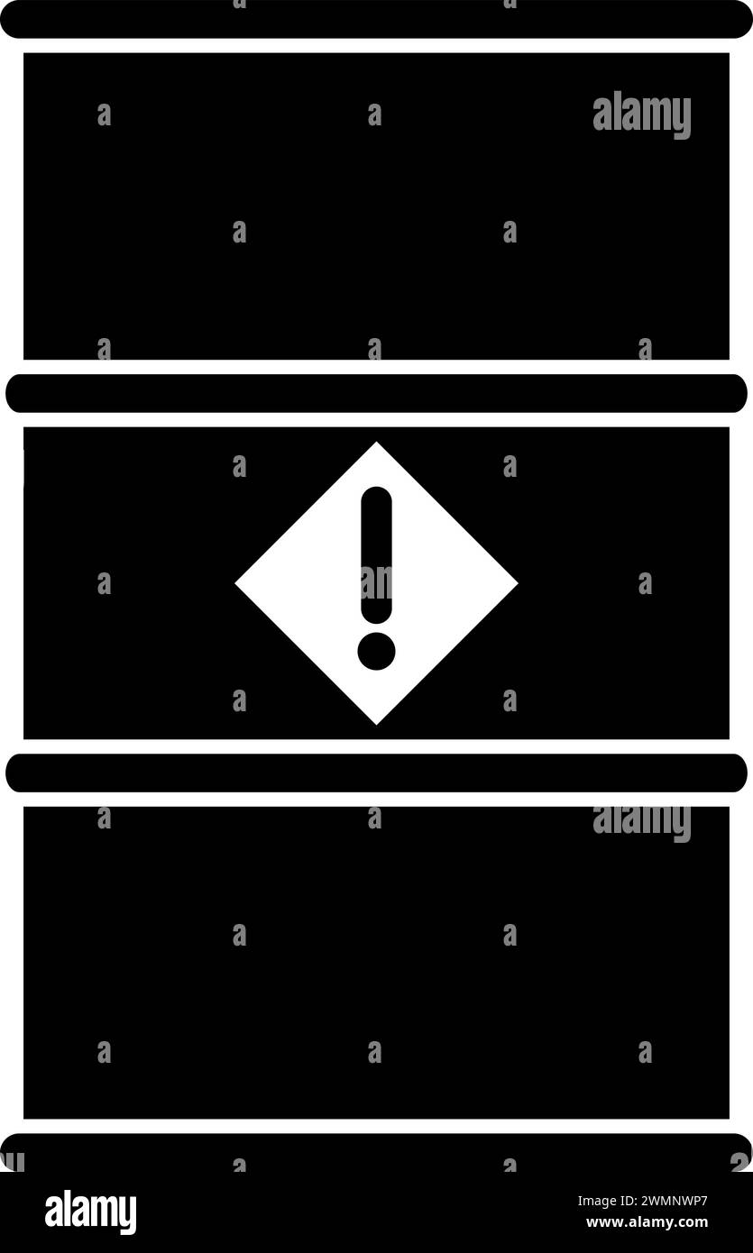 Metal Barrel with Warning Sign Icon Stock Vector Image & Art - Alamy