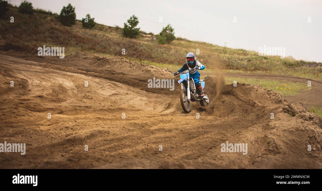 Girl with motocross cycle hi-res stock photography and images - Alamy