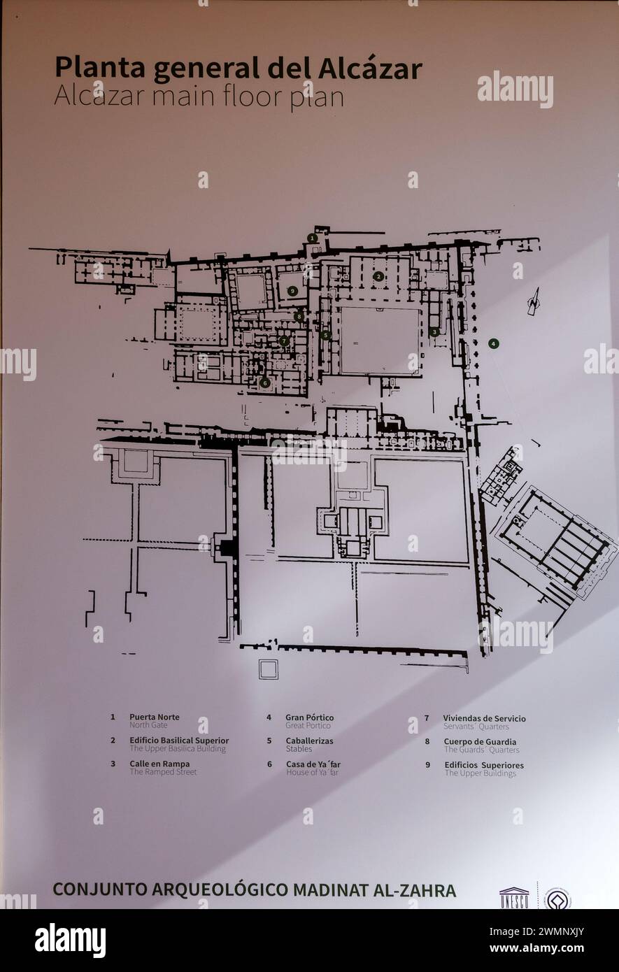A wall map showing main points of interesting buildings within the ...