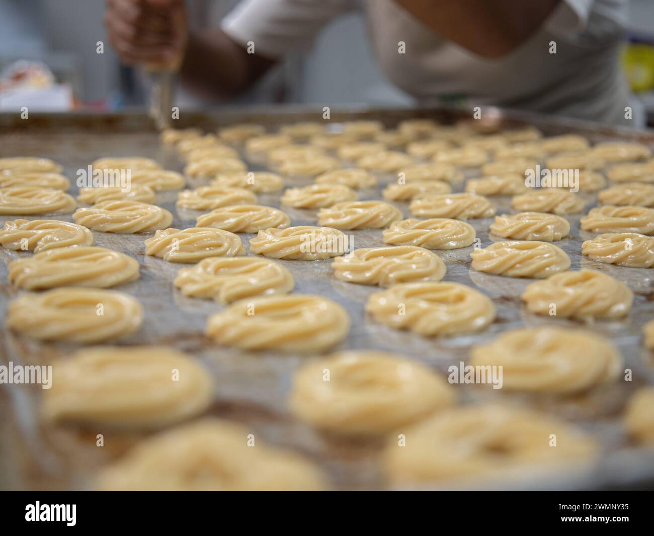 Cookie factory food industry Fabrication Cookie production Stock Photo ...