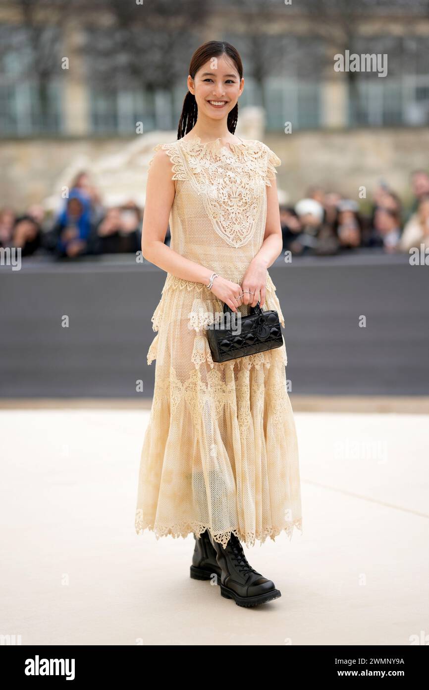 Yuko Araki arrives for the Christian Dior Fall/Winter 2024-2025 ready-to-wear collection ...