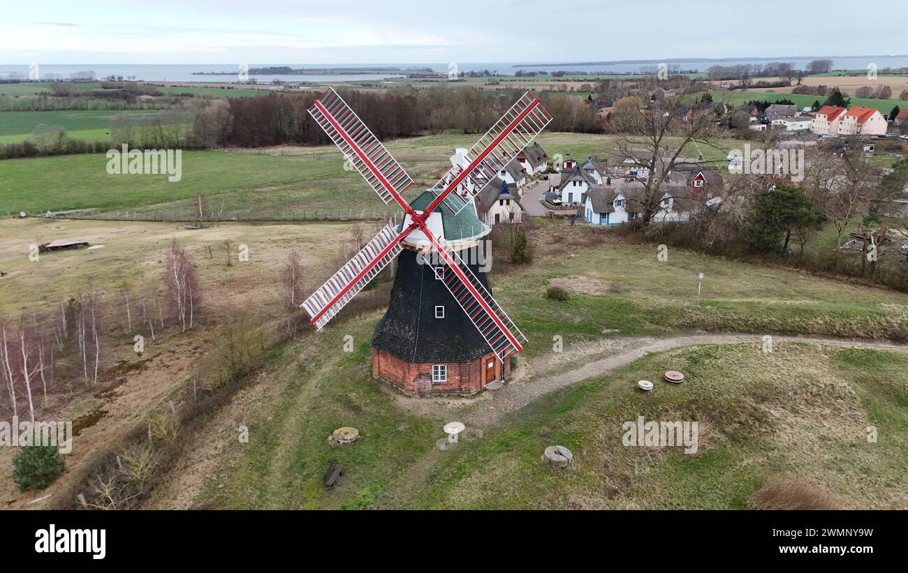 Aerial view old windmill historic hi-res stock photography and images ...