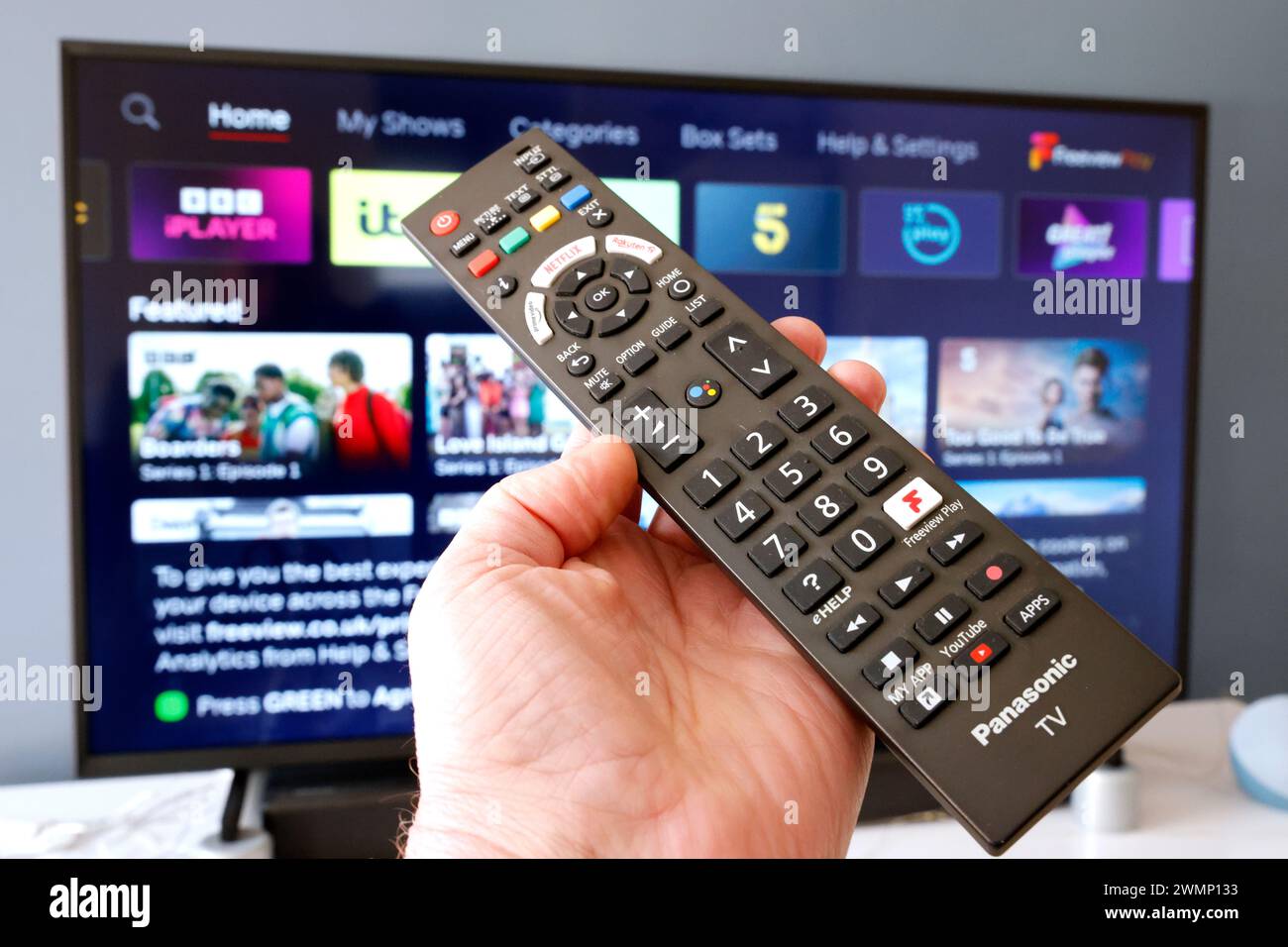 TV remote control, Panasonic TV, streaming TV, home entertainment. - 27 ...