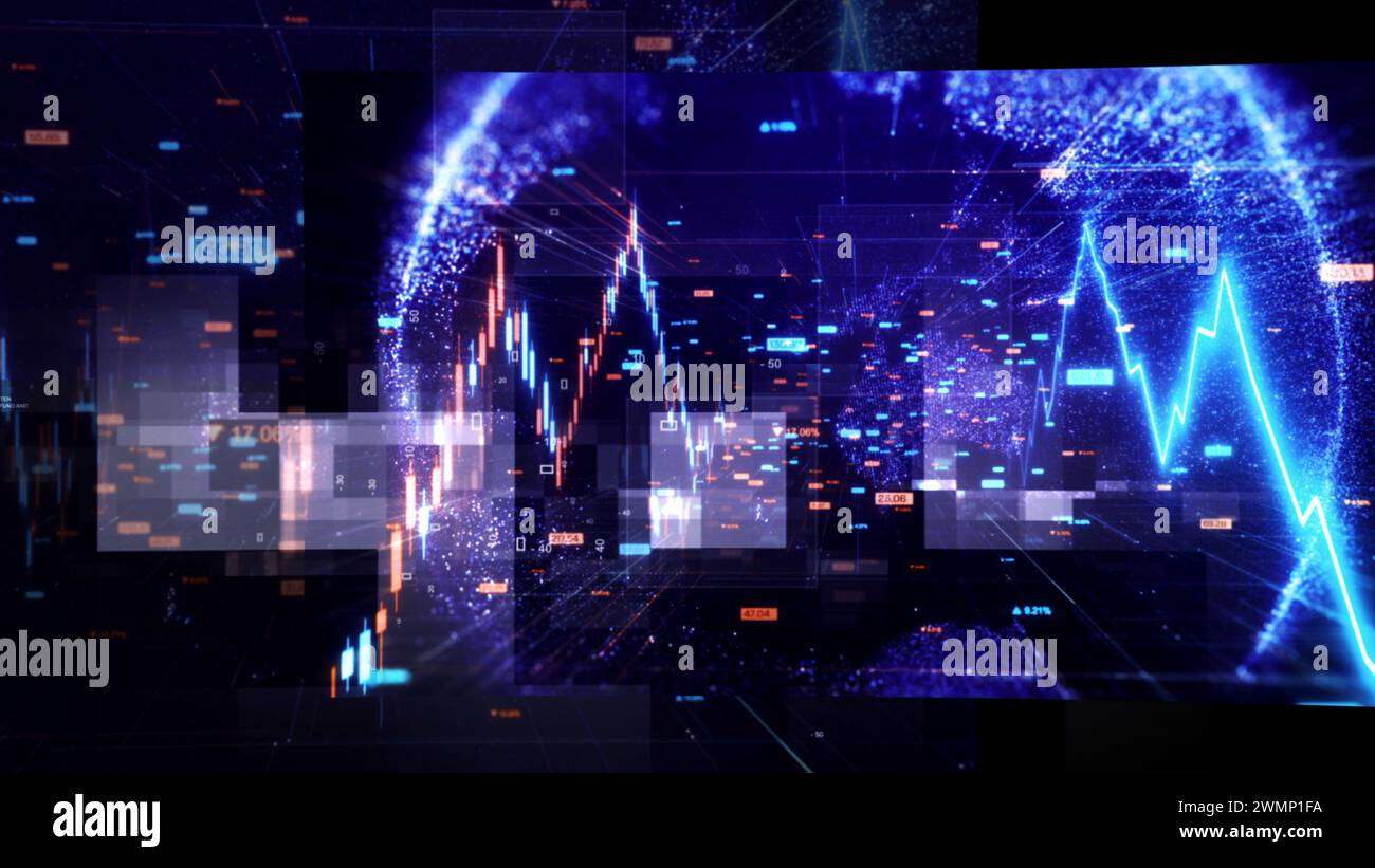 Stock Market. No Header Text. Digital Visualization of Stocks and ...
