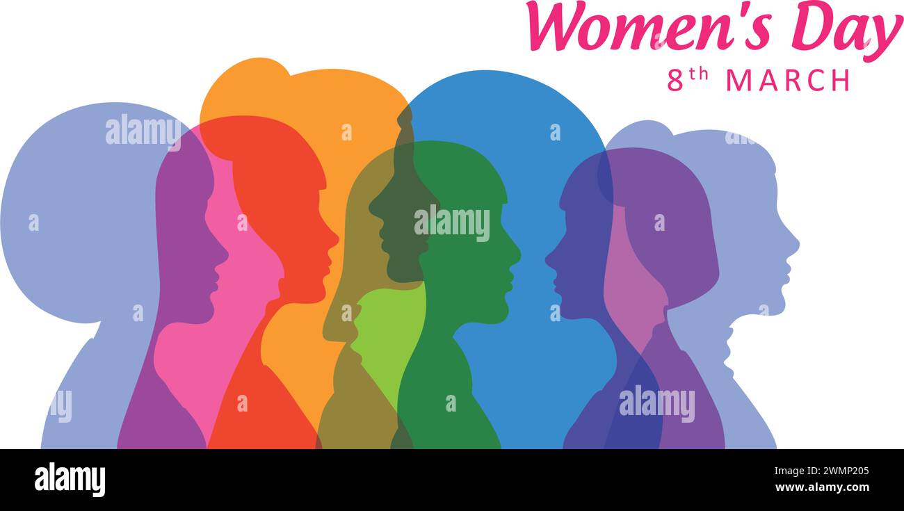 international womens day 8th march group of different women vector ...