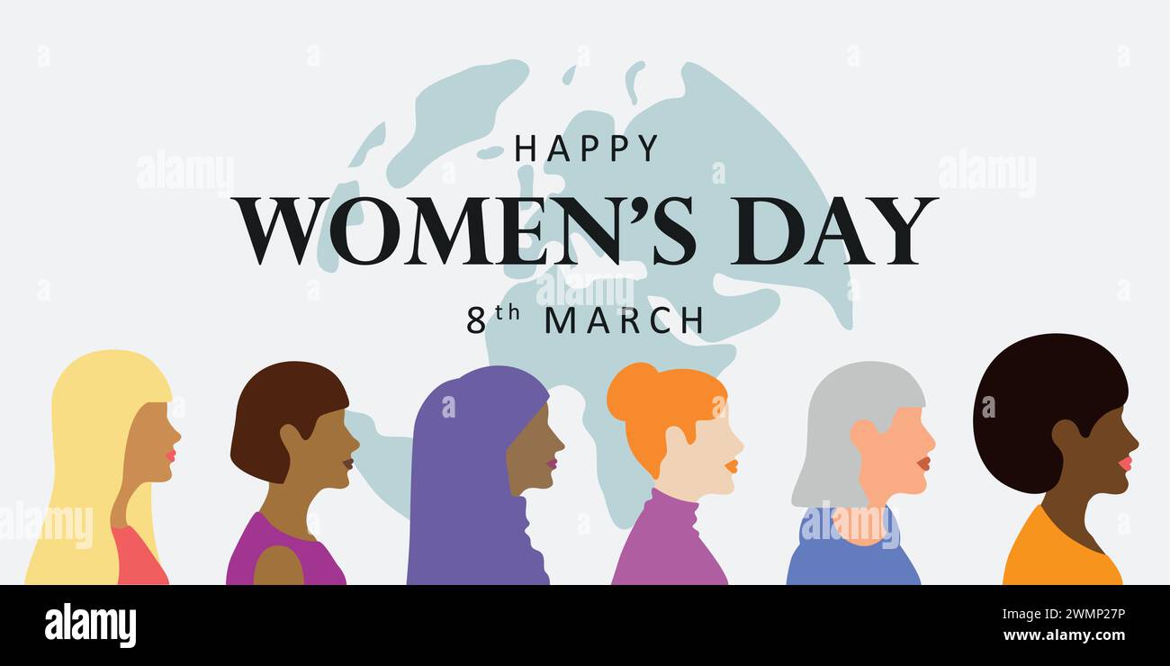 8th march international womens day colorful pictogram vector ...
