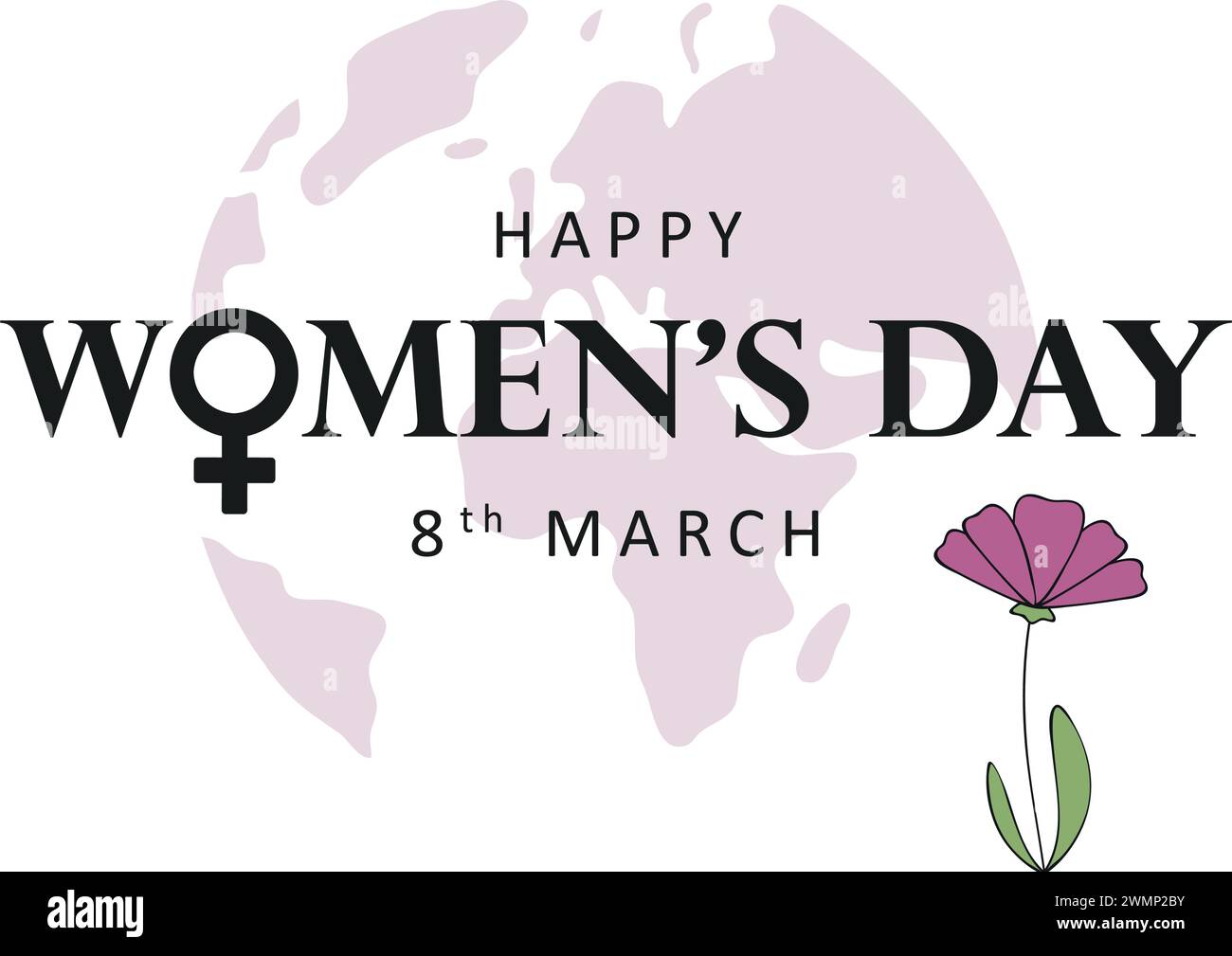 happy womens day 8th march flower and earth vector illustration Stock ...