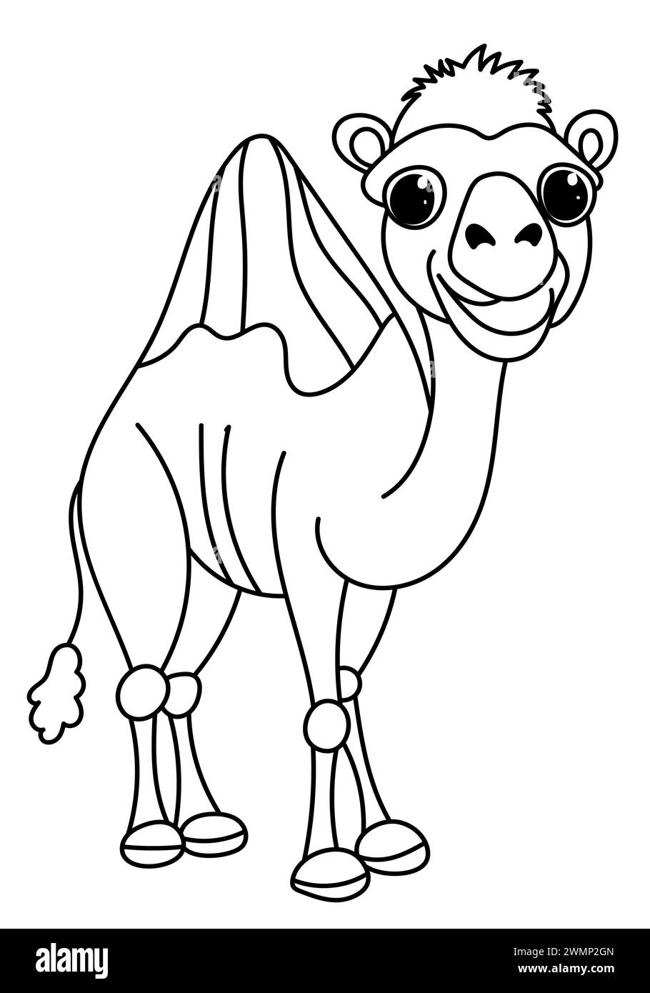 Camel Coloring Page For Kids Is A Creative Book For Coloring Stock ...