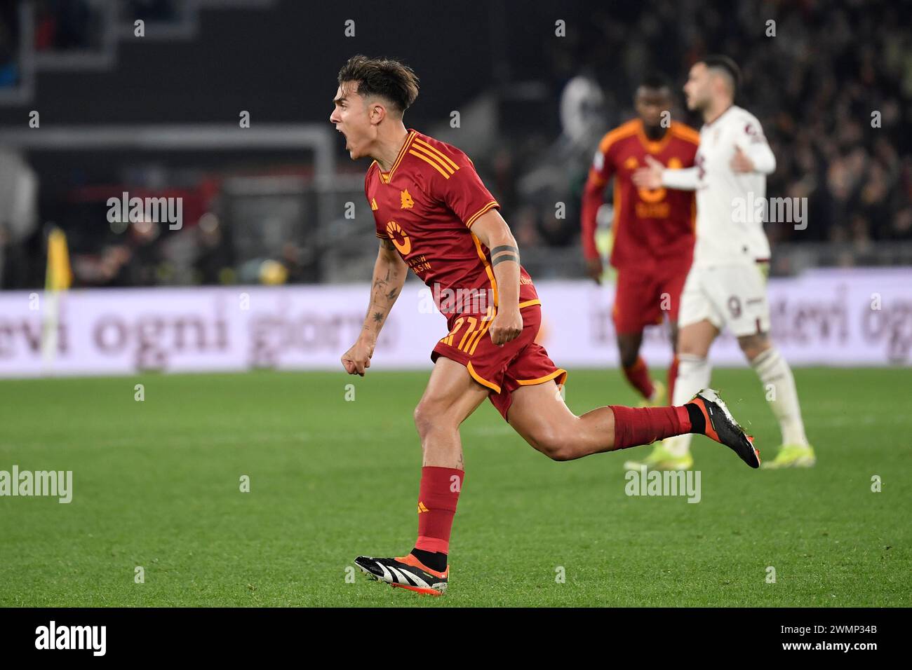 Paulo Dybala of AS Roma celebrates after scoring the goal of 2-1 during ...