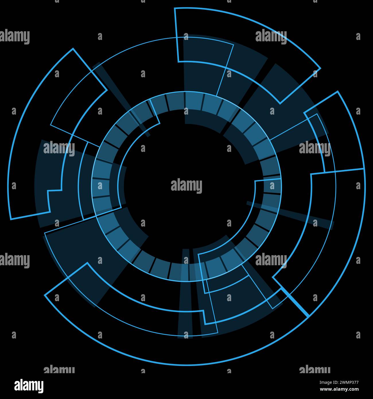 circle holographic blue. technology abstract hud Stock Photo - Alamy