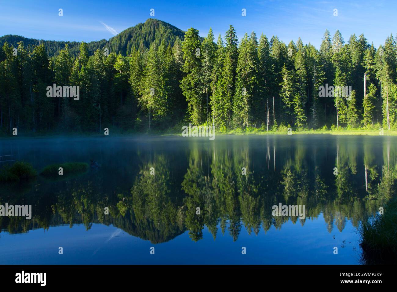Three Pyramids from Parrish Lake, Willamette National Forest, Oregon ...