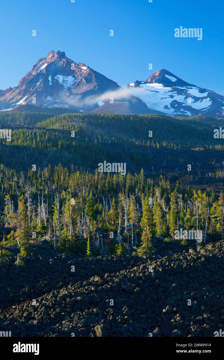 North and Middle Sister from Dee Wright Observatory, McKenzie Pass ...