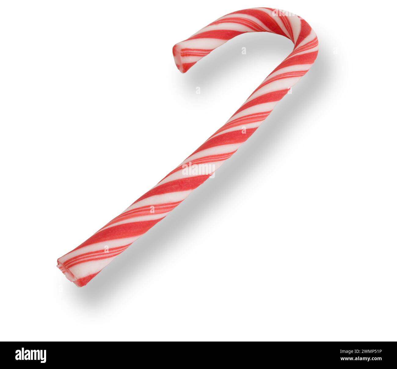 Shaadow under a candy cane at an angle with the curved side furthest ...