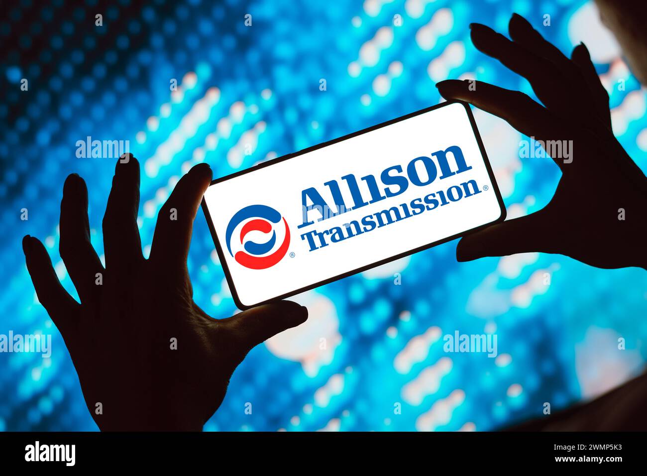 In this photo illustration, the Allison Transmission logo is displayed ...