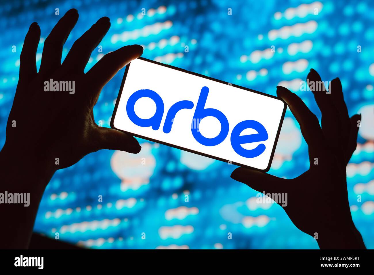 In this photo illustration, the Arbe Robotics logo is displayed on a ...