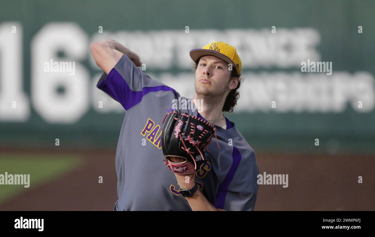 Prairie View A&M pitcher Camden Farmer during an NCAA baseball game ...