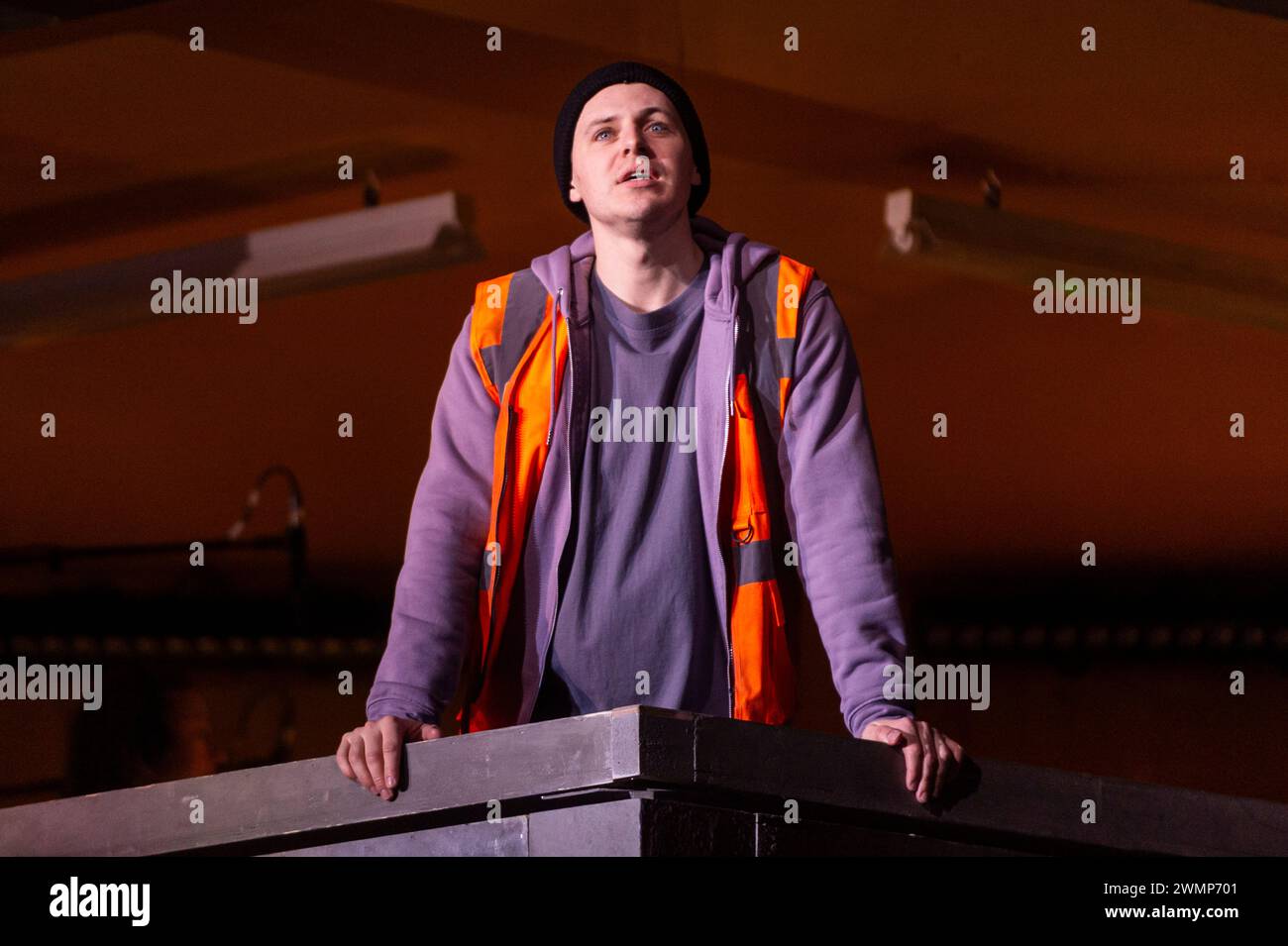 London, UK. 27 February 2024. Jonathon Bentley as Workman 1, and the ...