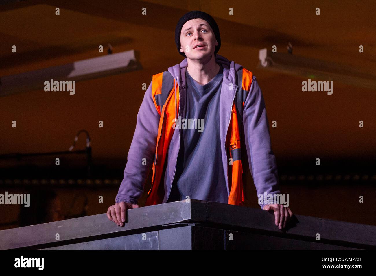 London, UK. 27 February 2024. Jonathon Bentley as Workman 1, and the ...