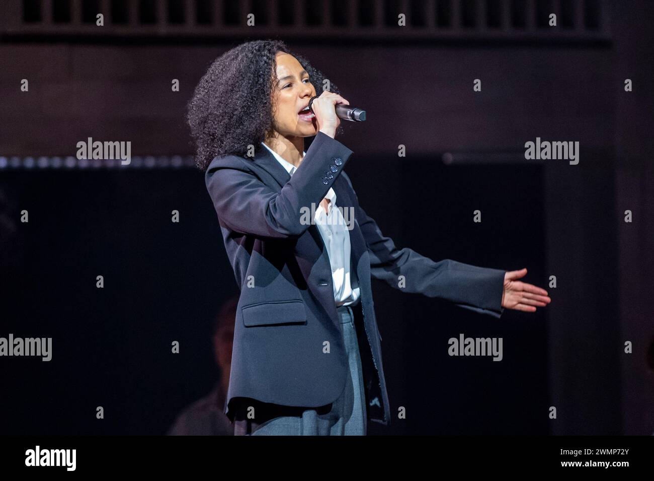 London, UK. 27 February 2024. Mel Lowe, as Connie, and the cast perform ...