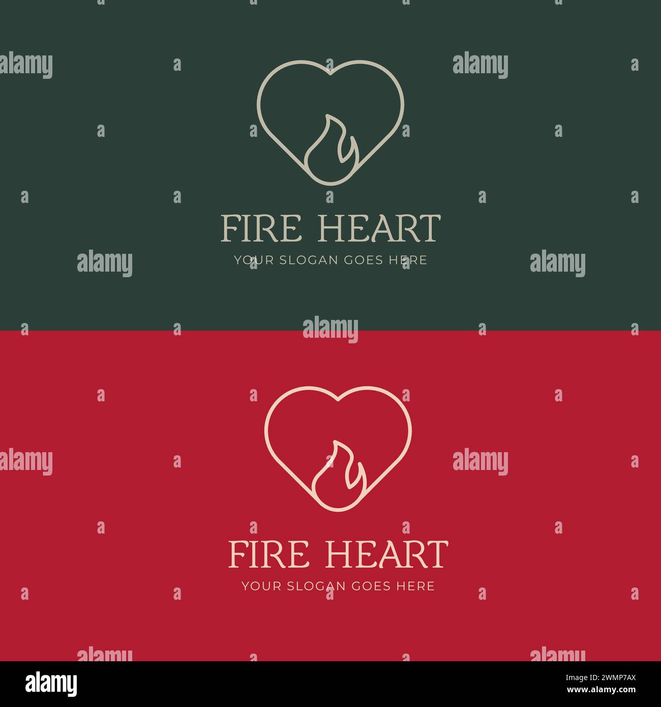 Fire Heart. Hot love power energy logo template. Stock vector ...